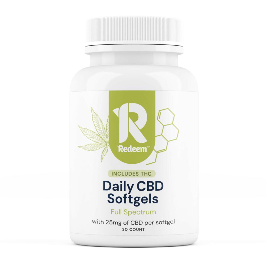 CBD Softgels - 25mg - Full Spectrum | Redeem Therapeutics